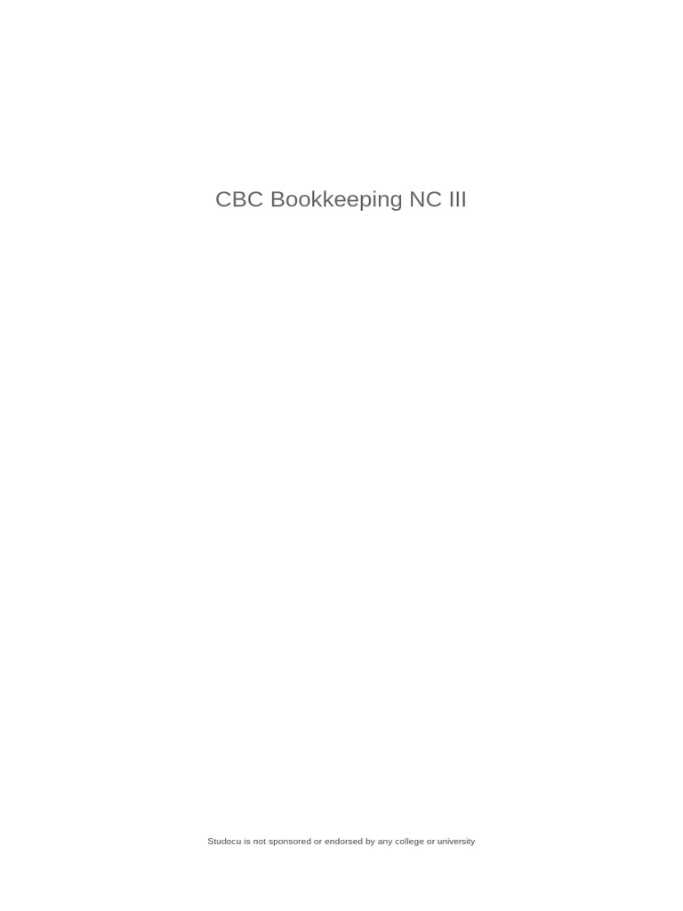 Online based-Cbc-Bookkeeping-Nc-III | PDF | Occupational Safety And ...