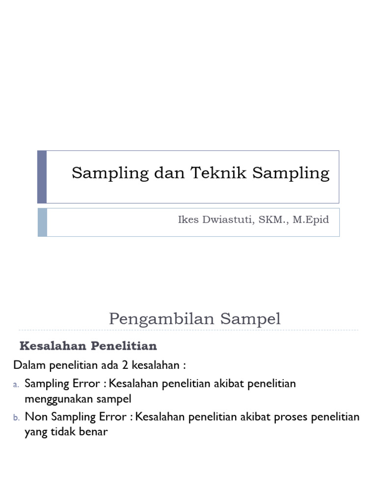 IV-2. Sampling Dan Teknik Pengambilan Sampel | PDF
