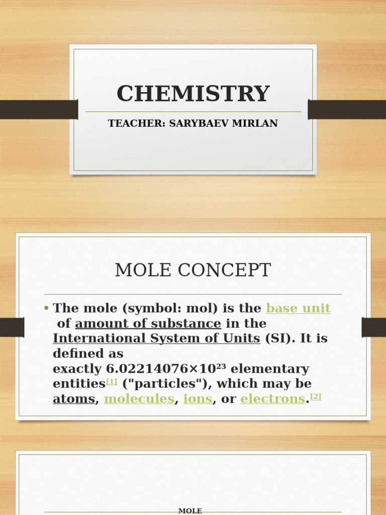 Mole Concept in Chemistry Guide | PDF | Teaching Methods & Materials ...