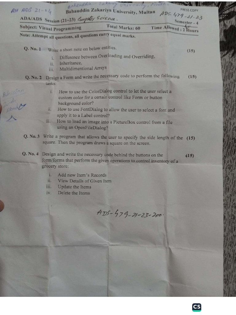 ADS Computer Science 3rd Semester | PDF