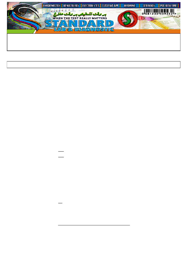 Complete Blood Count & Lipid Profile Report | PDF | Cholesterol ...