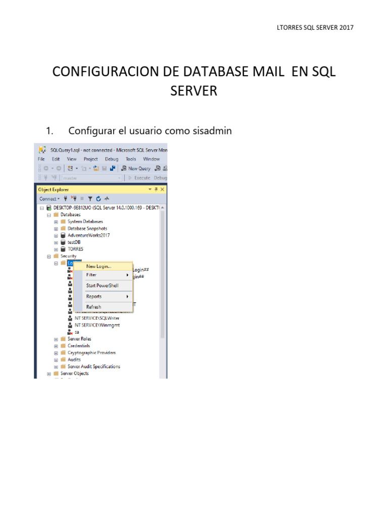 Configuracion de Database Mail | PDF