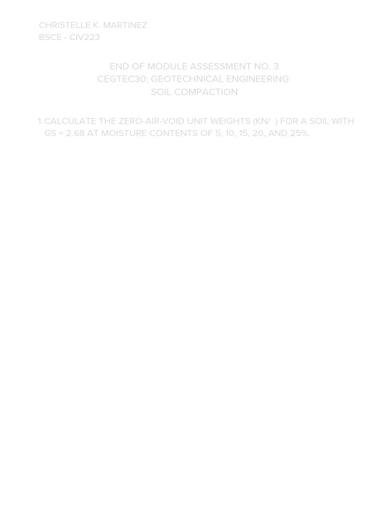 Zero Air Void Unit Weight Calculations | PDF | Soil Mechanics ...