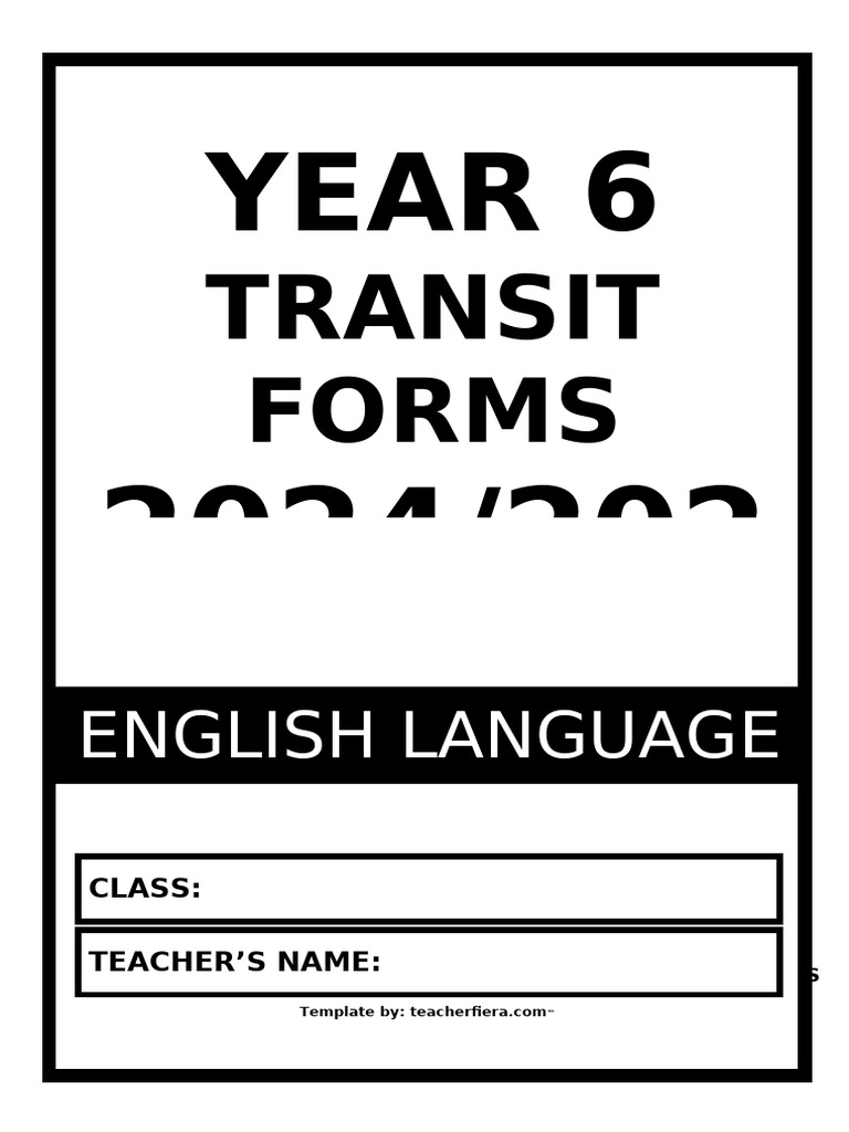 YEAR-6-TRANSIT-FORMS-1 | PDF | Literacy | Writing
