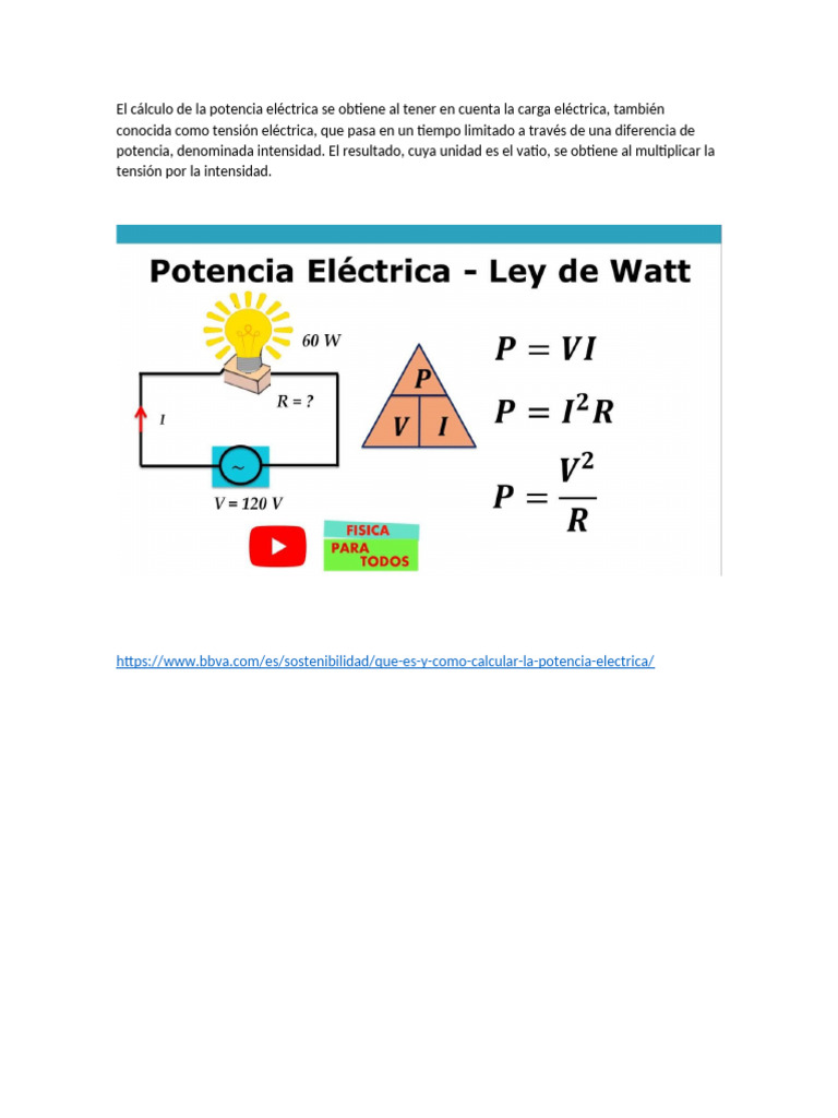Cómo calcular la potencia eléctrica | PDF