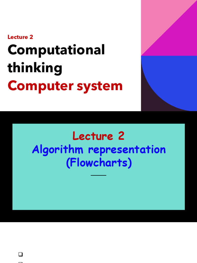 Lec 2 Flowcharts And Computer System Pdf Byte Computer Data Storage 