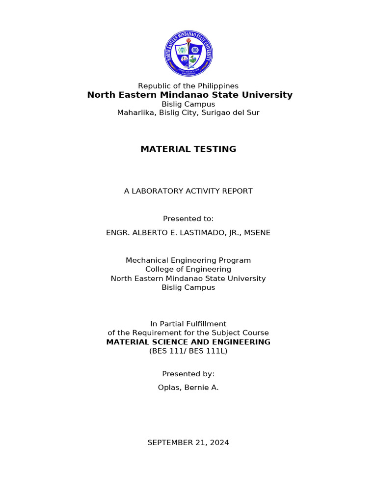 Mat Sci 3 | PDF | Strength Of Materials | Ultimate Tensile Strength