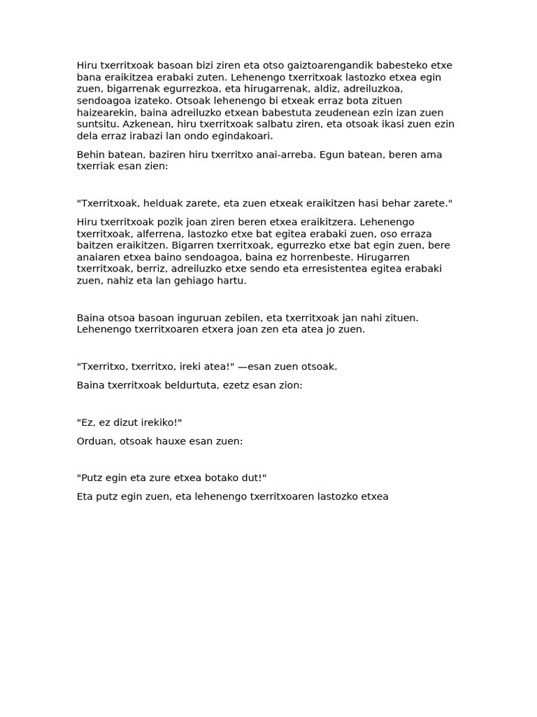 Hiru Txerritxoak | PDF