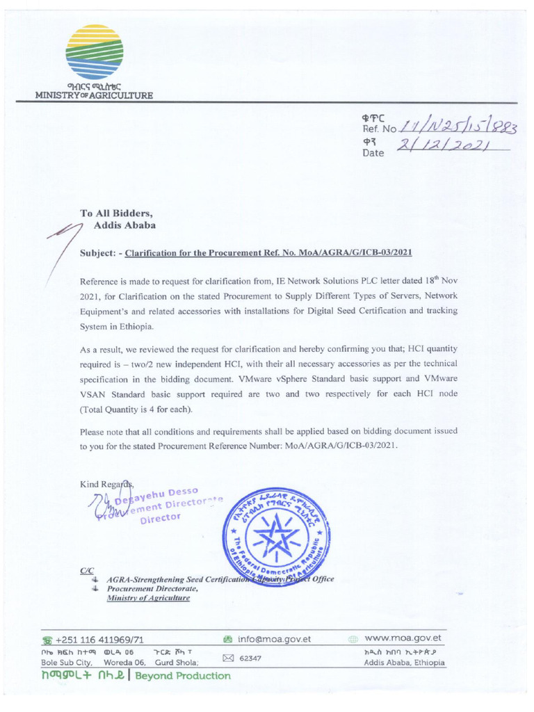 Letter of Clarification For HCI | PDF
