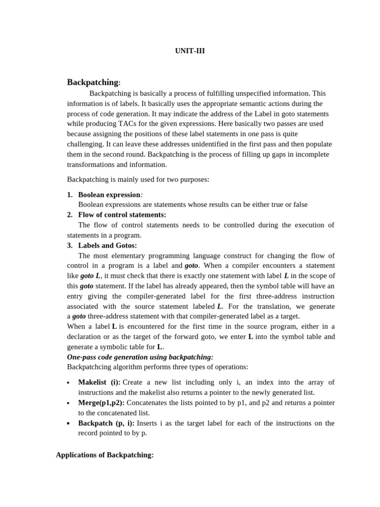 CD Unit 3 | PDF | Control Flow | Pointer (Computer Programming)