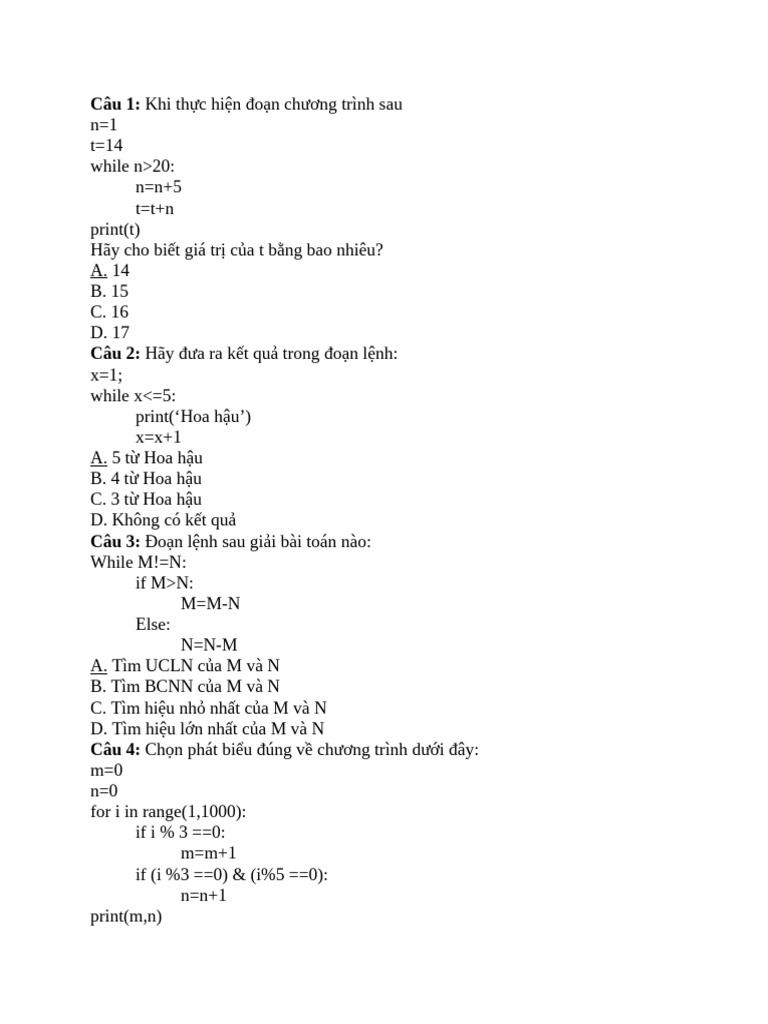 Kiem Tra Bu Cuoi Ky i | PDF