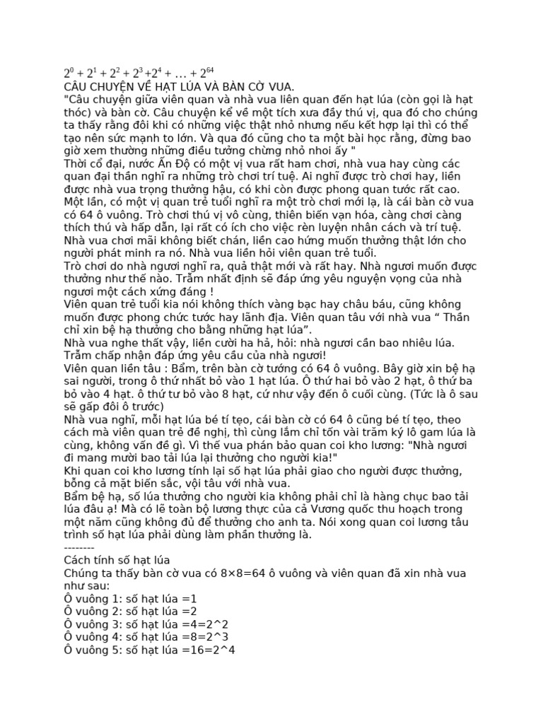 Bai toan co vua | PDF