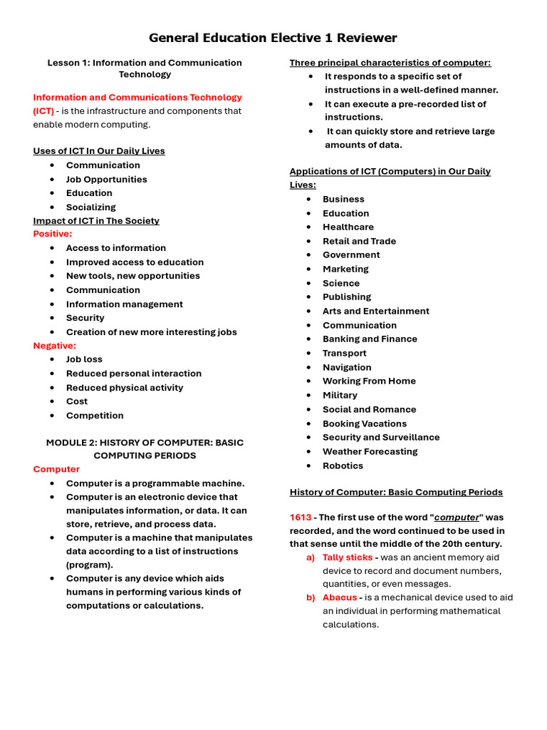 GenEd Elective 1 Reviewer | PDF | Malware | Cybercrime