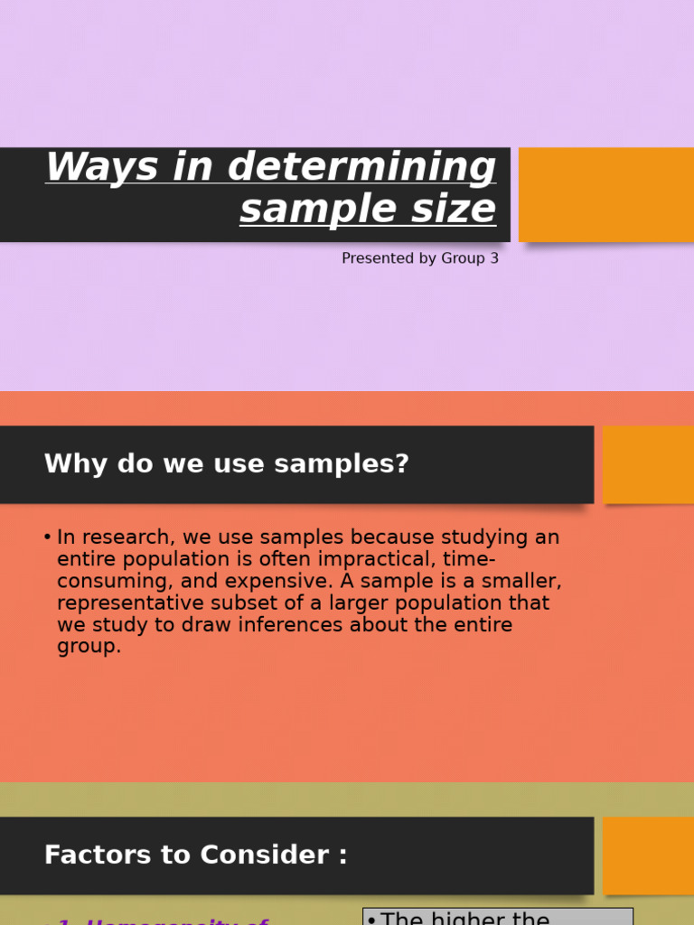 Ways To Determine The Sample Size | PDF | Sampling (Statistics) | Sample Size Determination