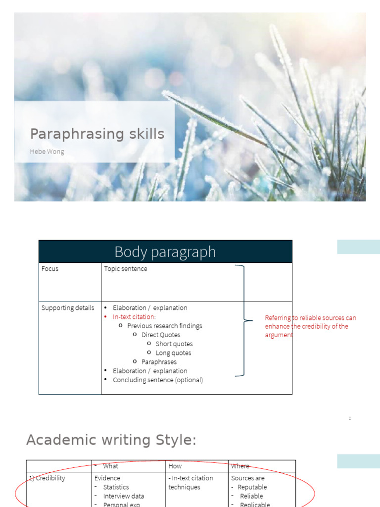 Week 8 - Paraphrasing Skills | PDF | Hong Kong