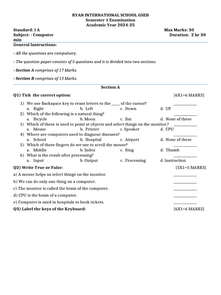 Std 1st Computer_Gunjan | PDF | Computer Engineering | Computer Science