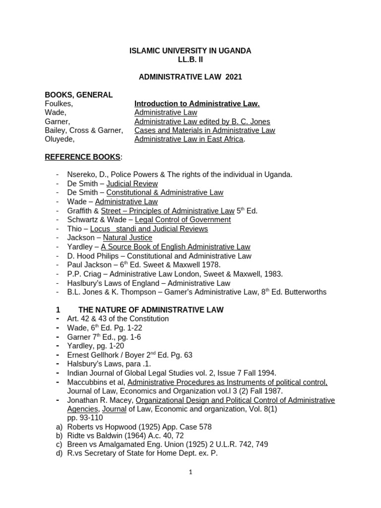 Administrative Law Reading List | PDF | Tribunal | Government