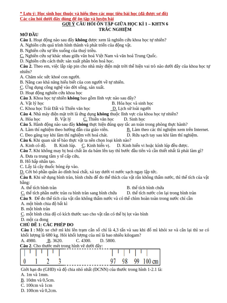 Dap An On Tap GKI | PDF