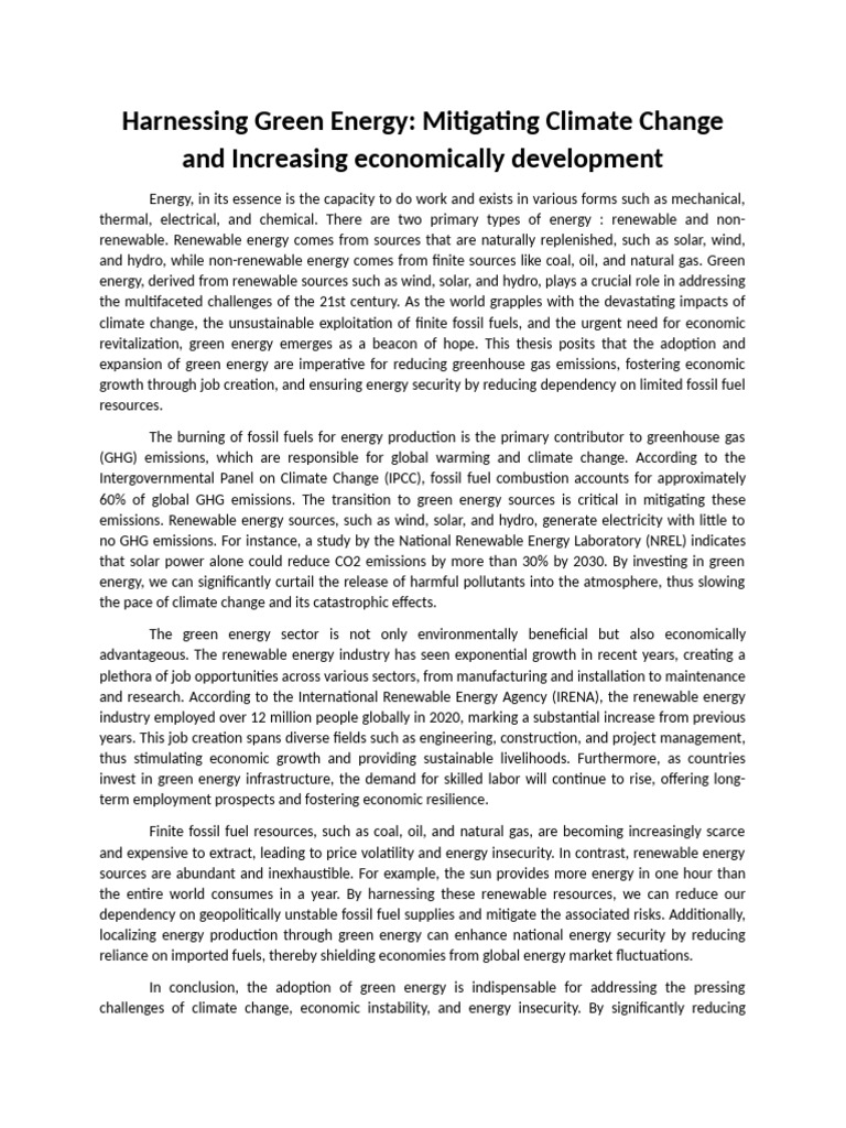Harnessing Green Energy | PDF | Sustainable Energy | Renewable Energy