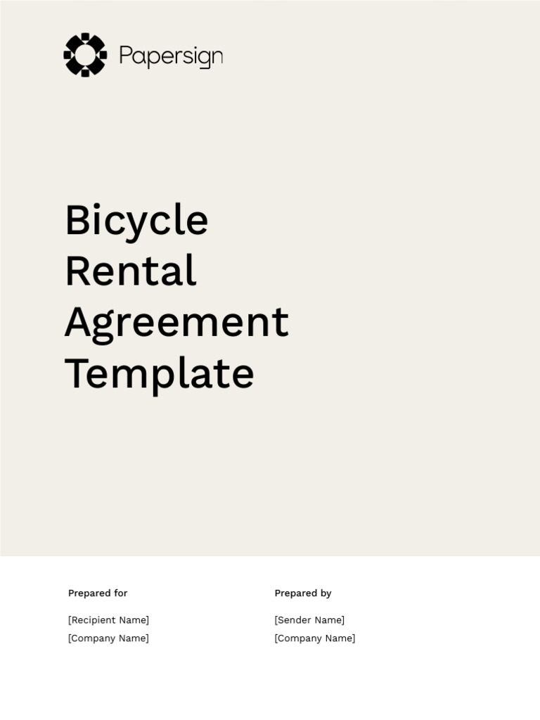 Bicycle Rental Agreement Template | PDF | Indemnity | Renting