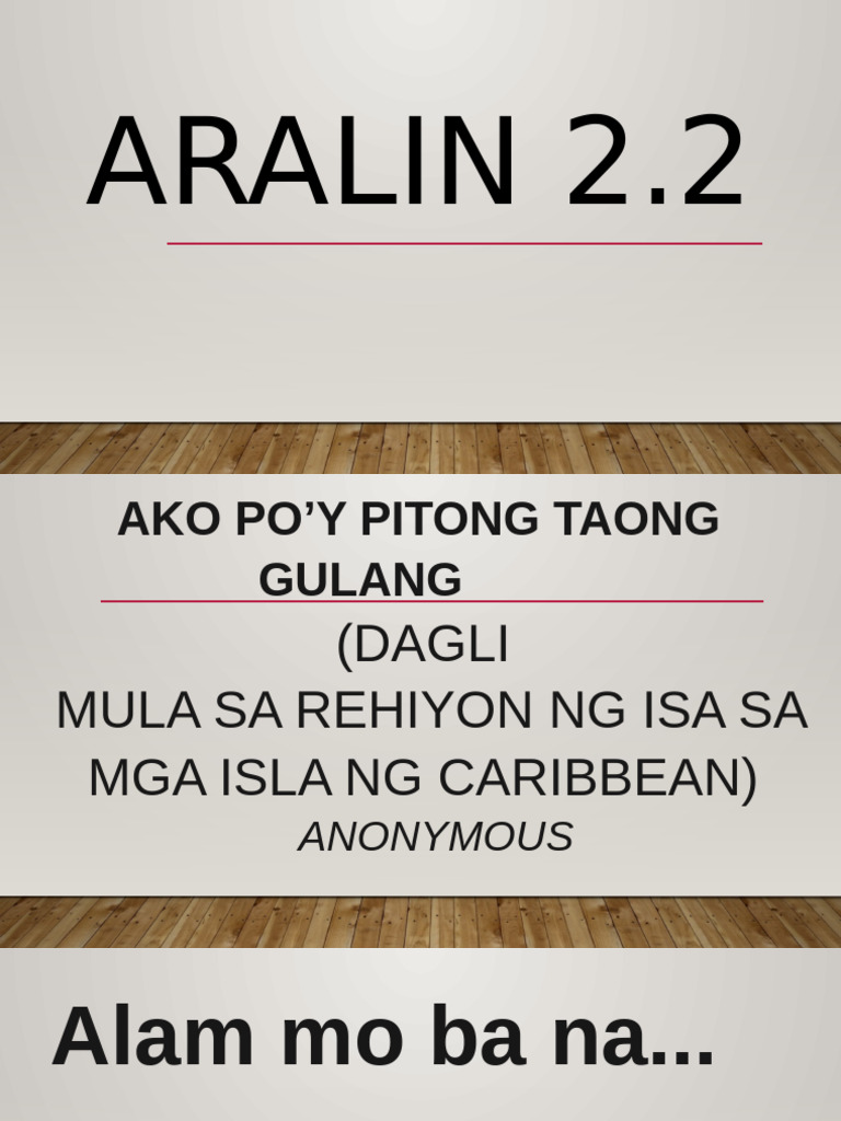 ARALIN 2.2 Dagli | PDF