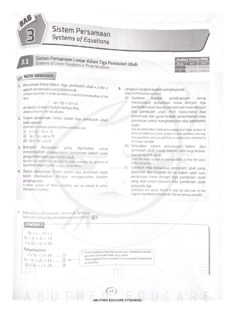 Chapter 3_systems of equations_pelangi | PDF