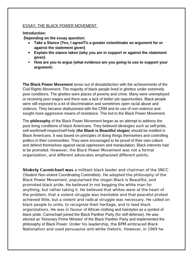 Understanding the Black Power Movement | PDF | Black Power | Black ...