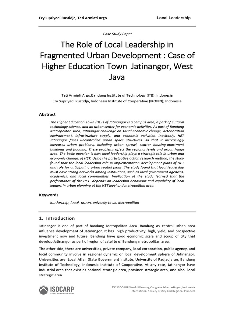 GOV The Role of Local Leadership in Defragmented Urban Development ...
