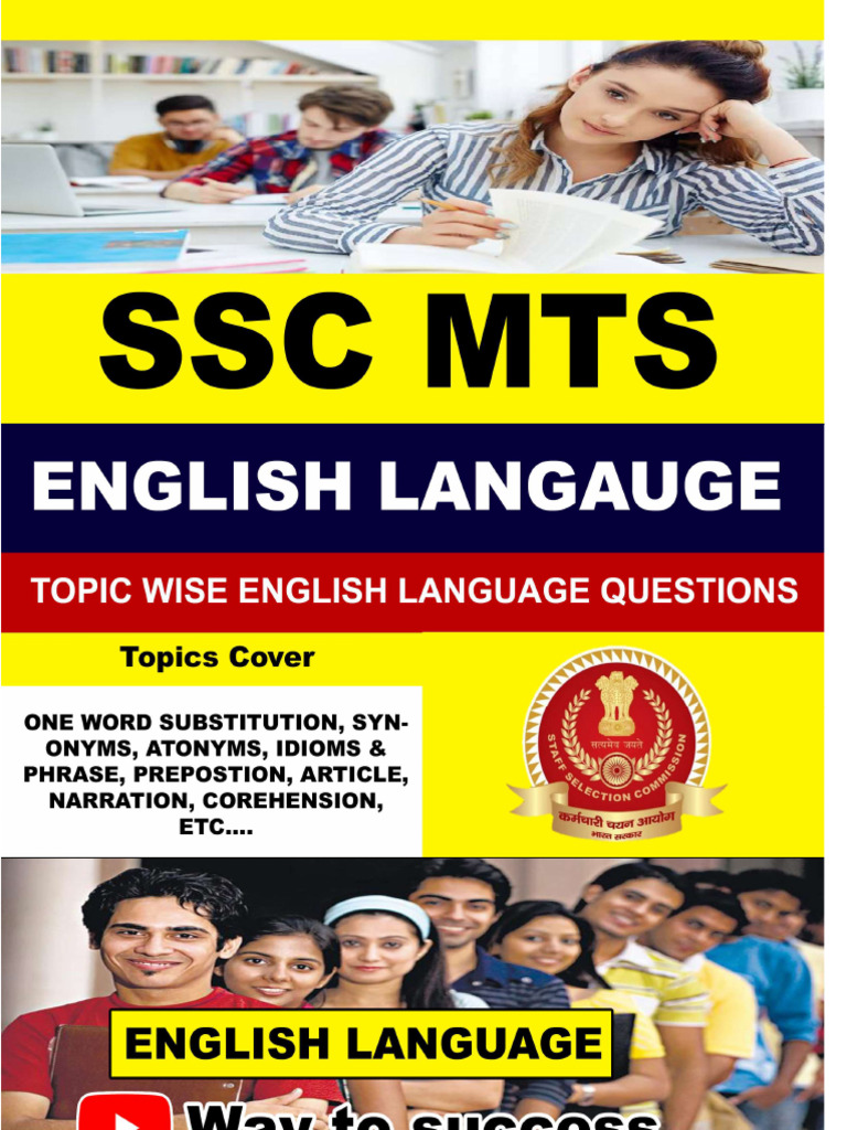 Topic Wise English Language For SSC Mts 2024 | PDF