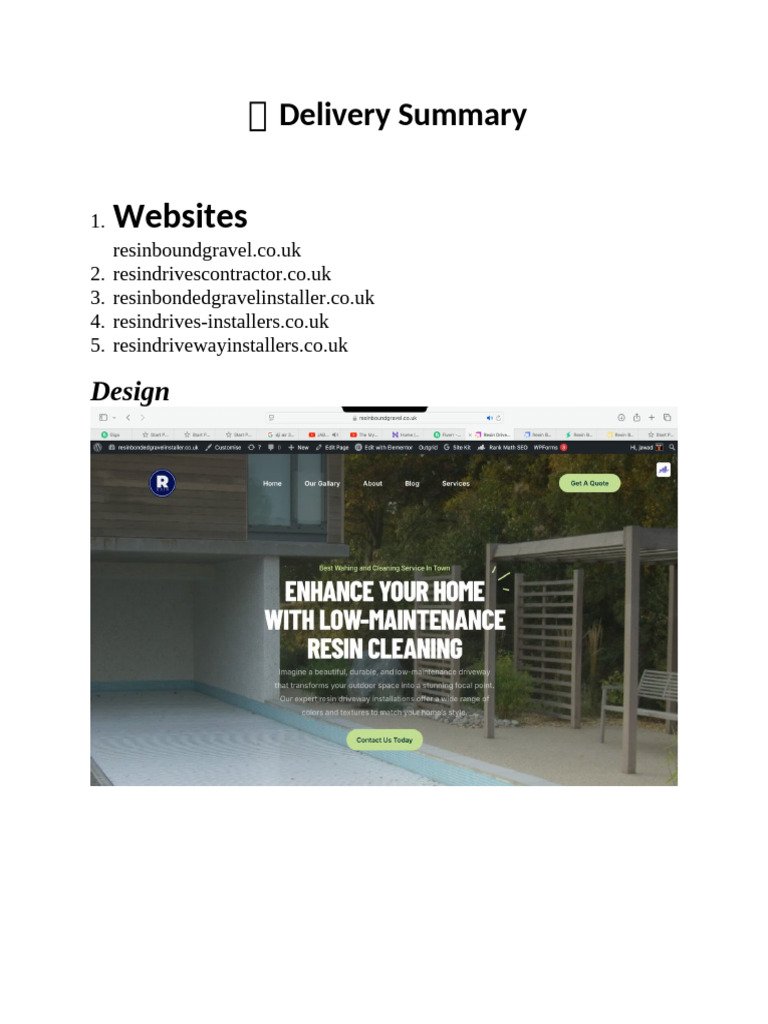 Delivery Summary | PDF