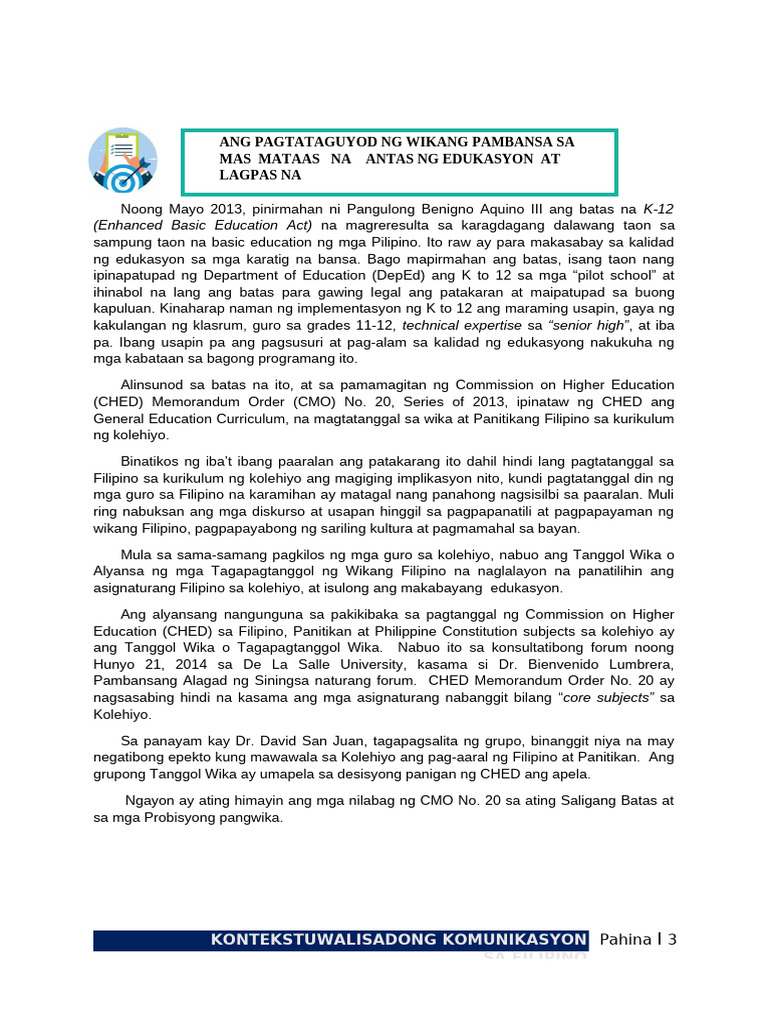 Fil 101 Module | PDF