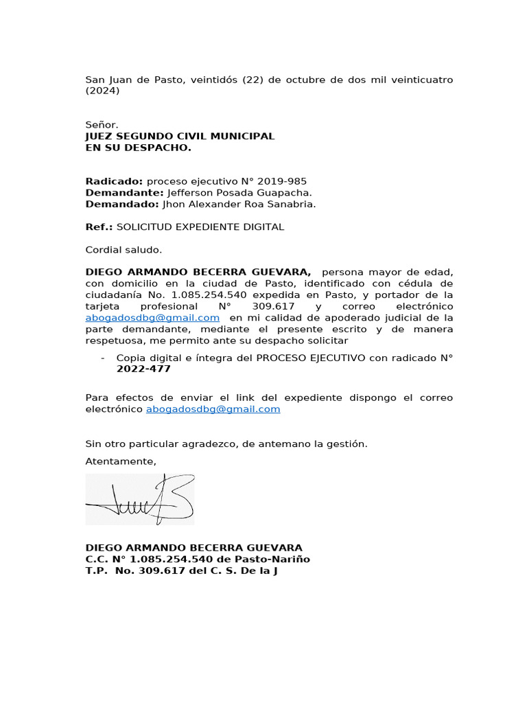 solicitud expediente digital | PDF