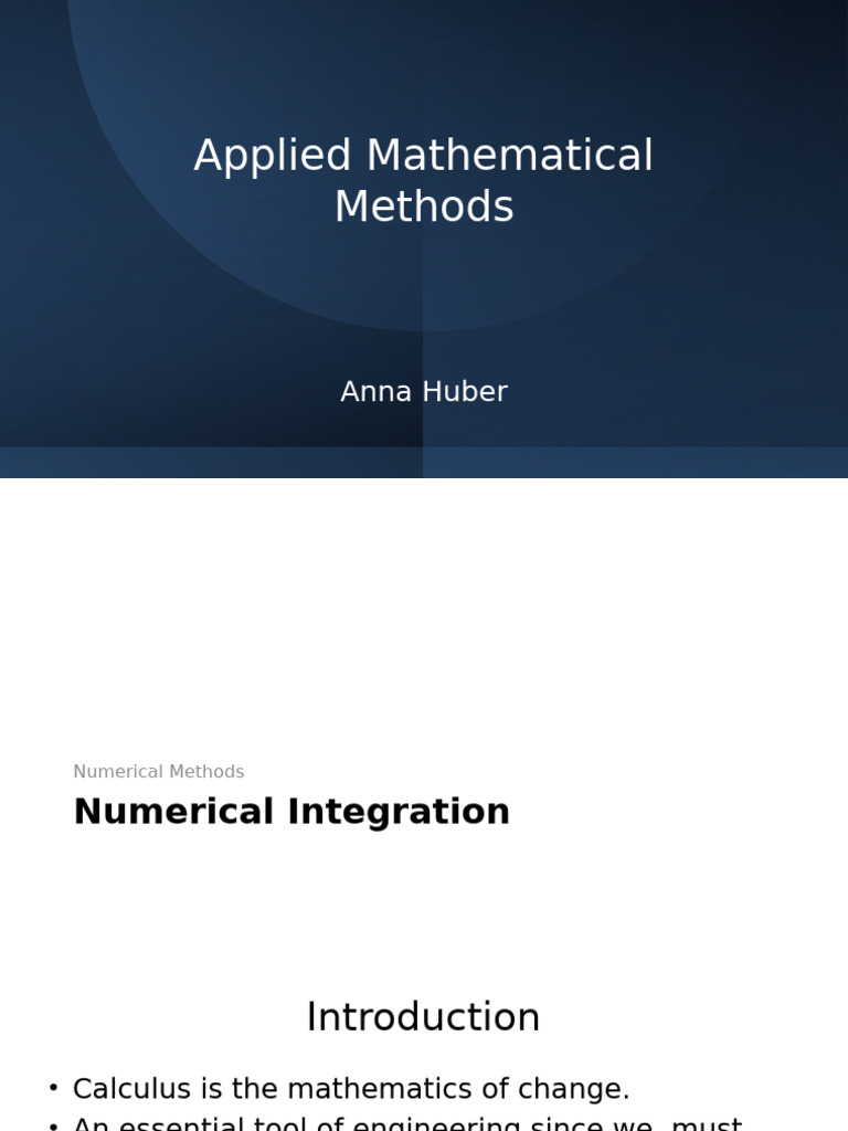 Lecture Slides AMM Week 5 - Numerical Integration - Tagged | PDF | Integral | Function (Mathematics)