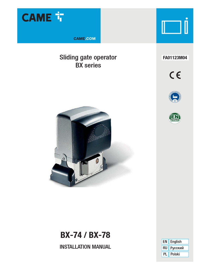 Came BX-B EN | PDF | Power Supply | Electricity