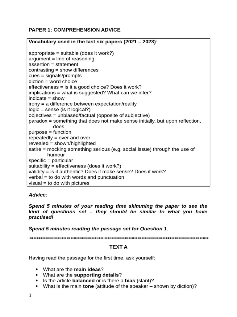 COMPREHENSION HELP | PDF | Reading Comprehension | Argument