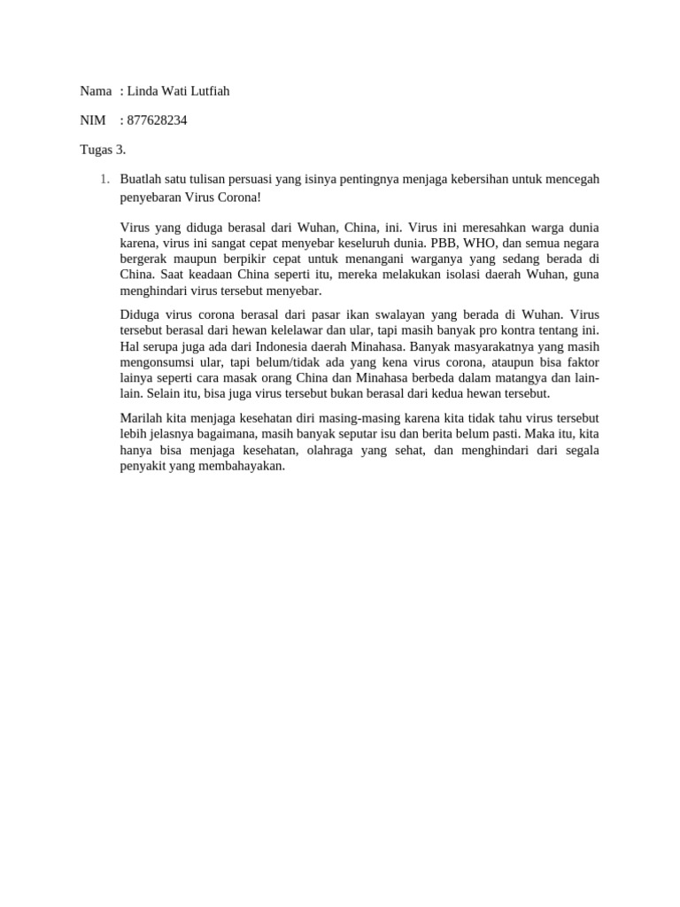 Tugas 3 Keterampilan Menulis Linda Wati Lutfiah | PDF