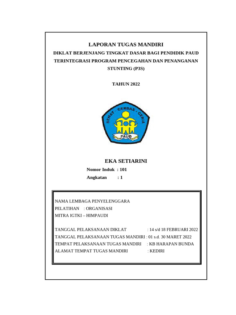 Cover dan pengesahan tugas mandiri | PDF