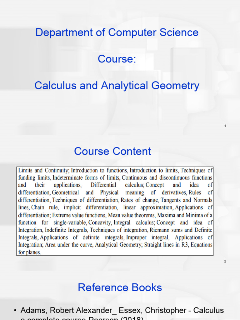 Lec 1.1 Function and Limits PDF | PDF | Function (Mathematics) | Derivative