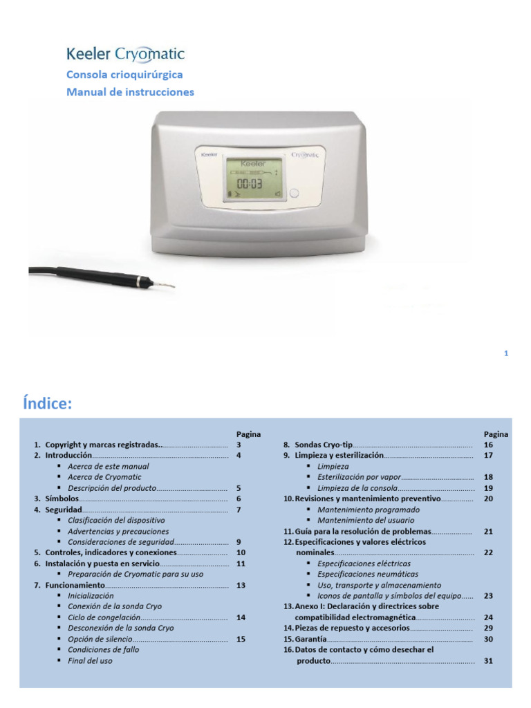 Cryomatic Manual Ver G - Spanish | PDF | Esterilización (Microbiología ...