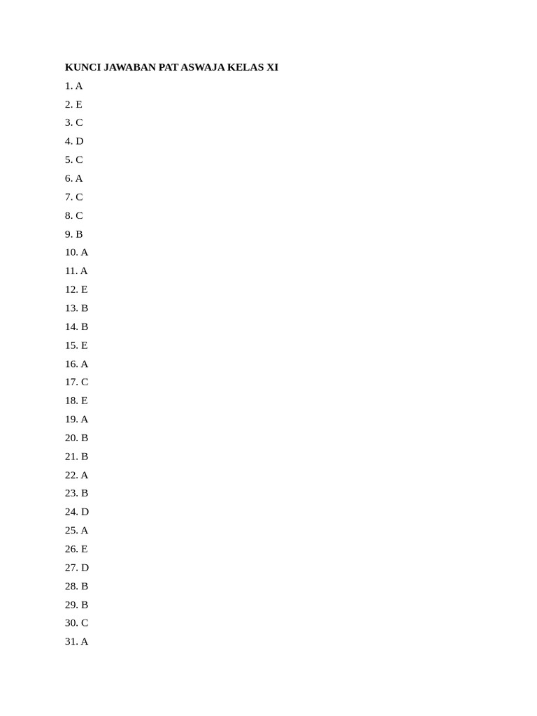 Kunci Jawaban PAT 2022-2023 | PDF | Teaching Methods & Materials