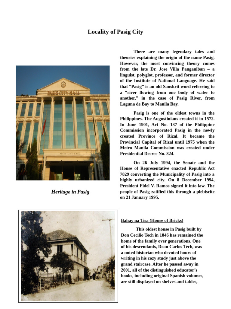 History of PASIG | PDF | Philippines