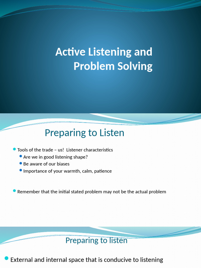 Active Listening | PDF | Empathy | Goal