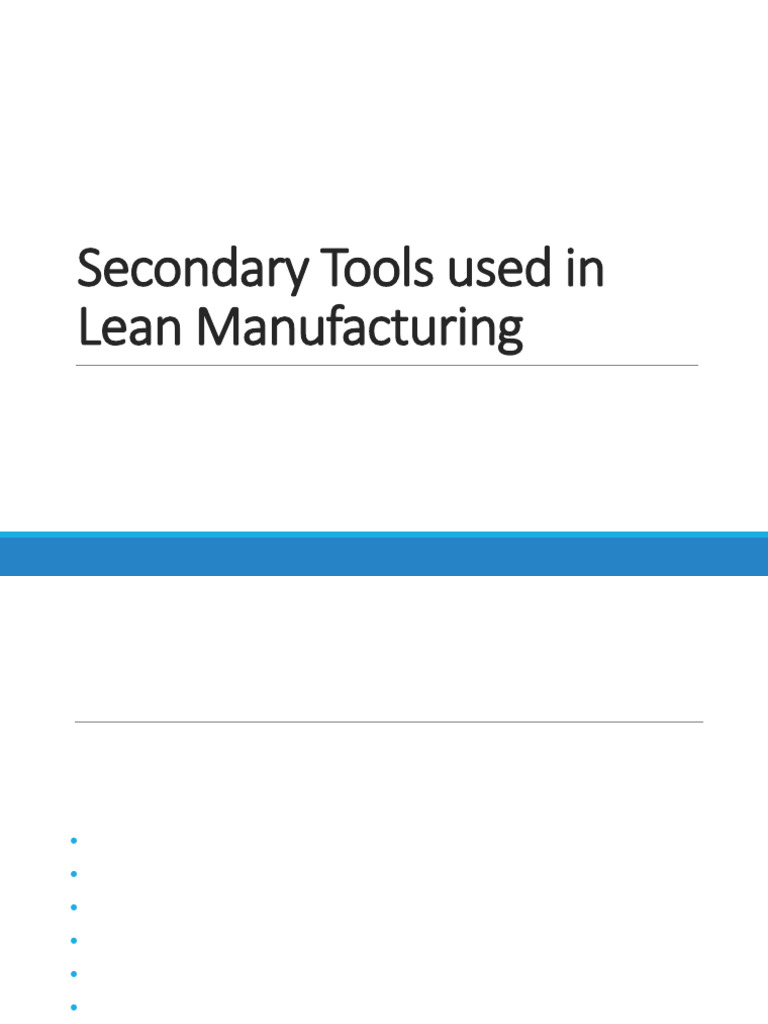 Secondary Tools | PDF | Lean Manufacturing | Chart
