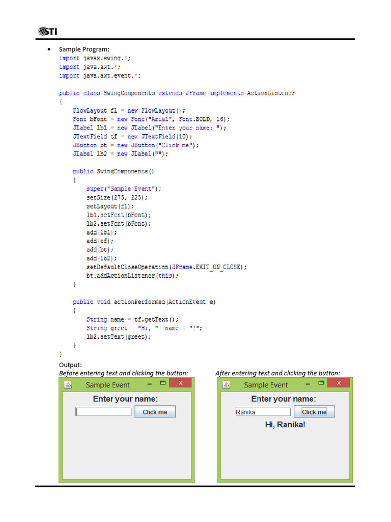 Sample Program Output Guide | PDF