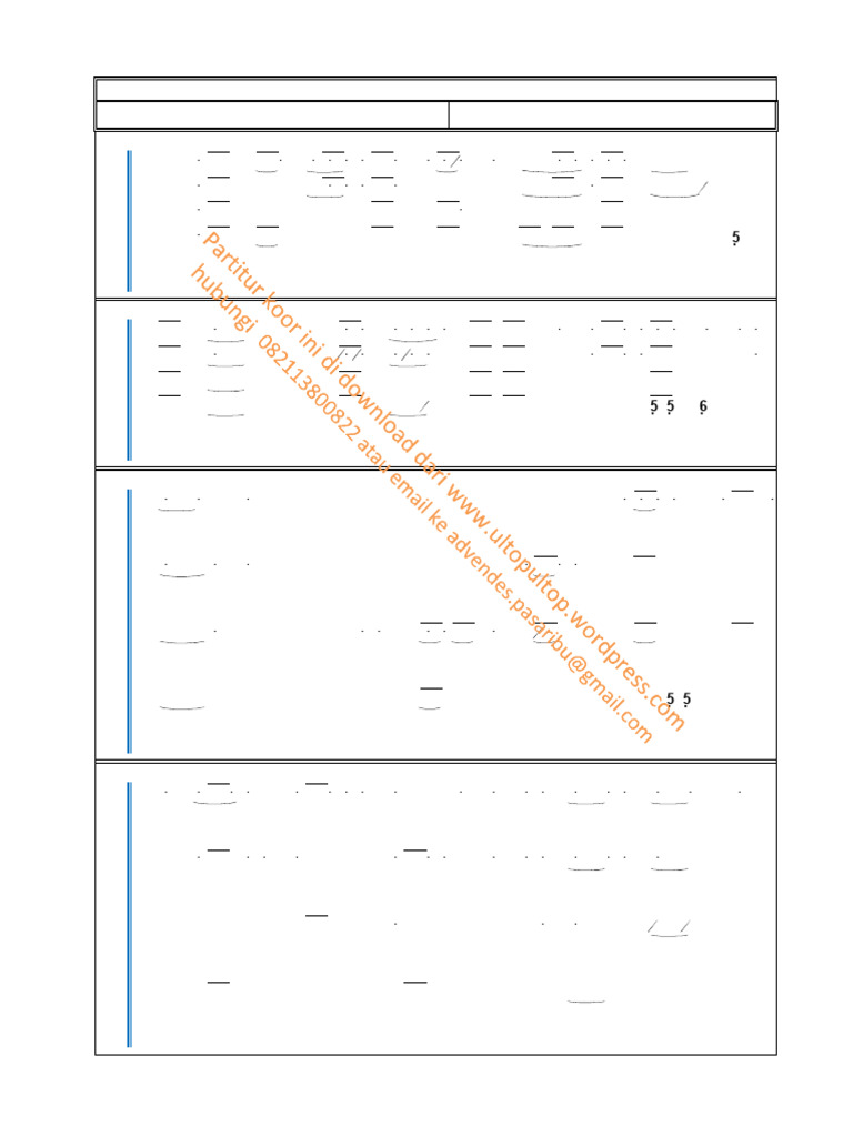 Partitur Koor Pria Bahasa Batak | PDF
