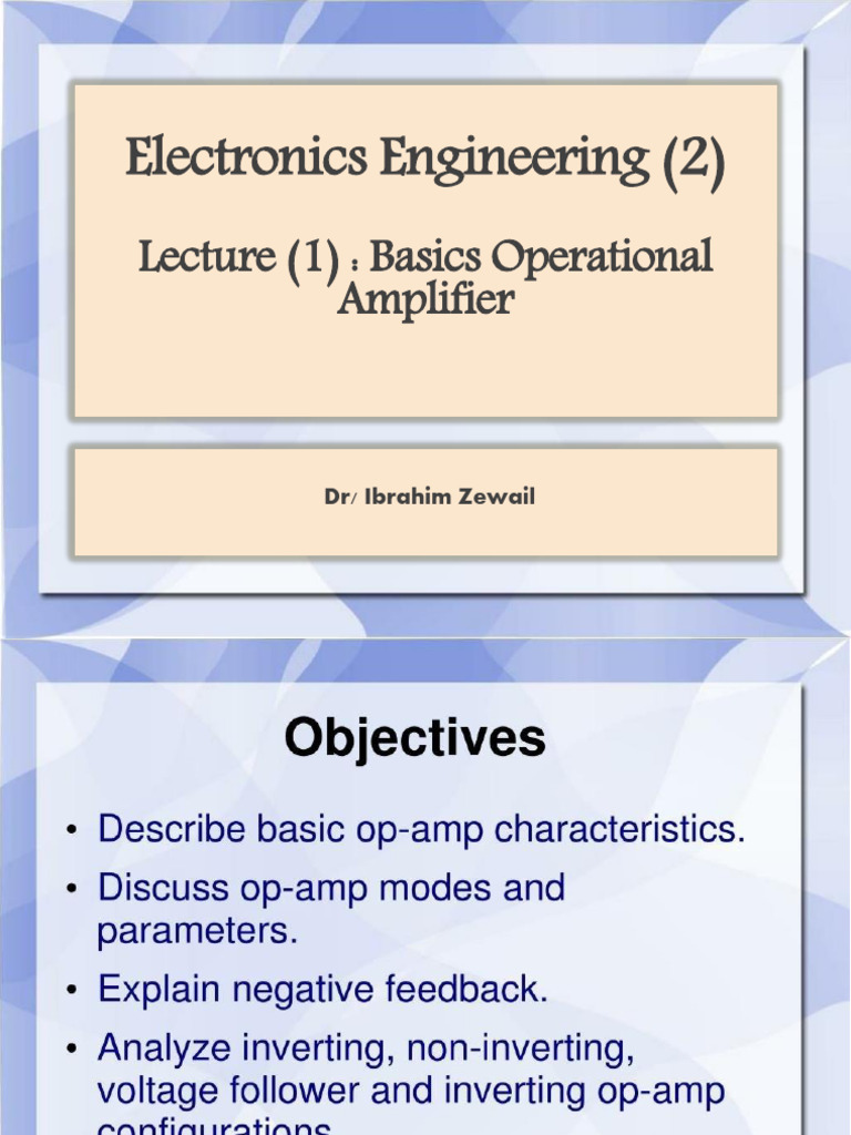Lecture 1 Elecronics 2 - 2.10.2024 | PDF | Technology & Engineering