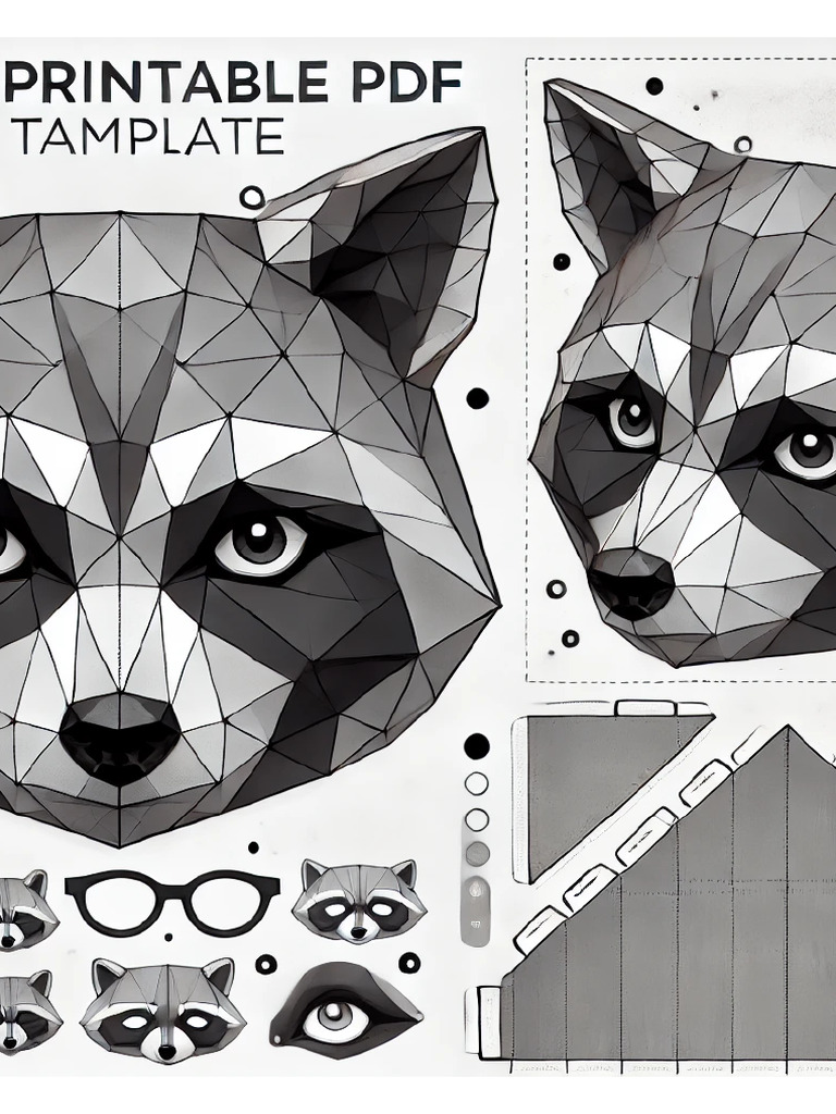 Raccoon 3D Mask Template | PDF
