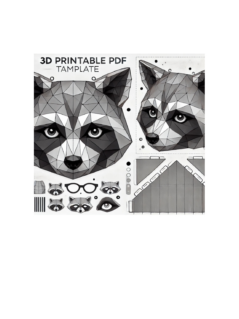 Raccoon 3D Mask Template Step by Step | PDF | Hogar, jardinería y bricolaje