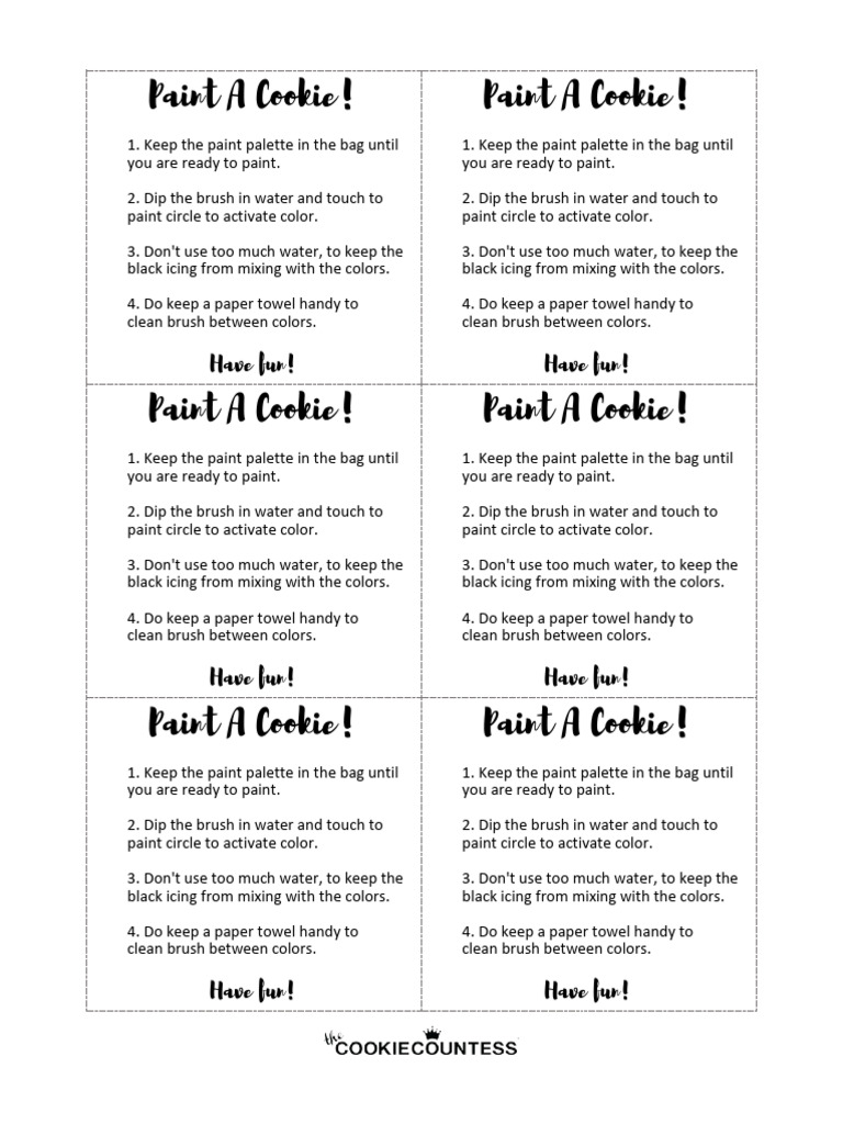 Cookie Painting Instructions Guide | PDF