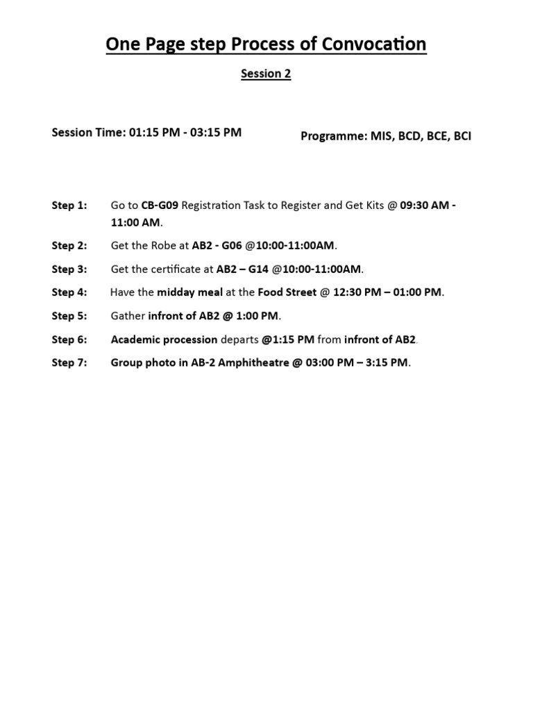 Graduation Day Instructions | PDF